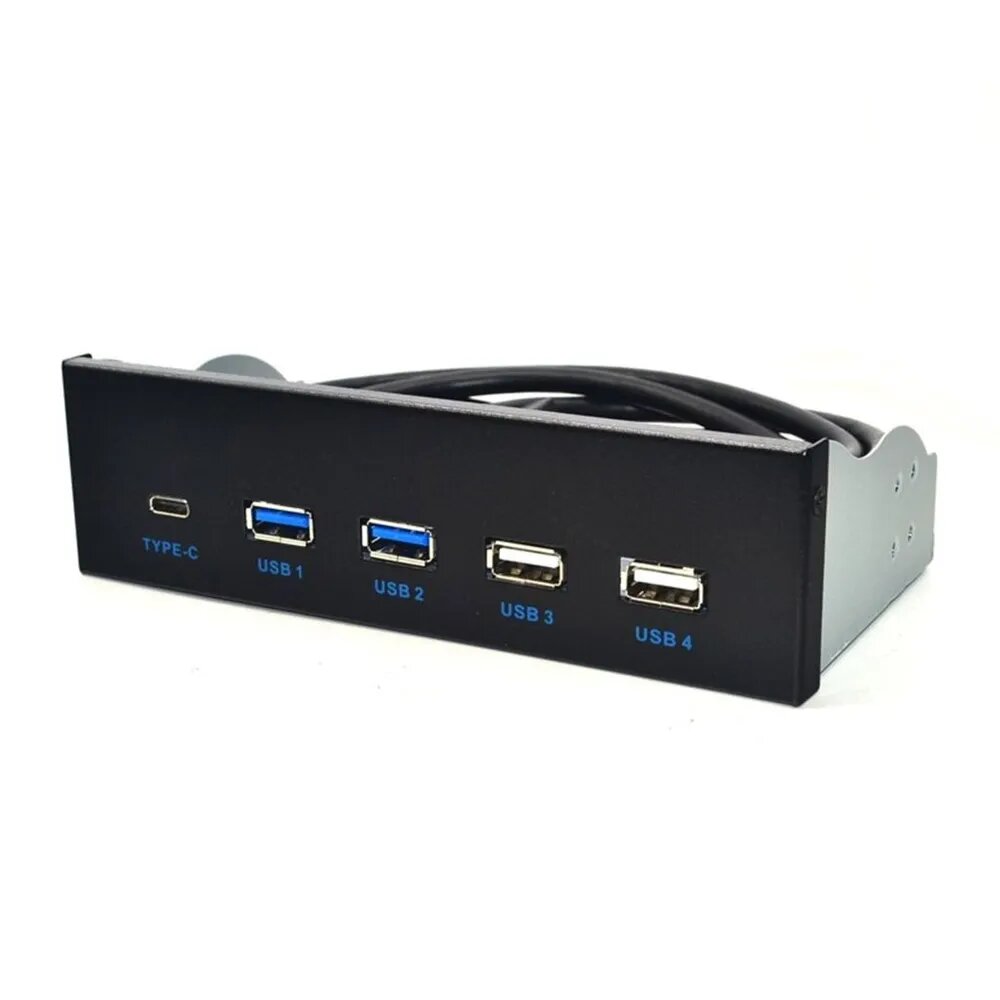 5,25-дюймовый USB 3.1-концентратор на передней панели, 2 порта USB3.0 + USB2.0, 1 порт TypeC с разъемами TypeE для настольного компьютера