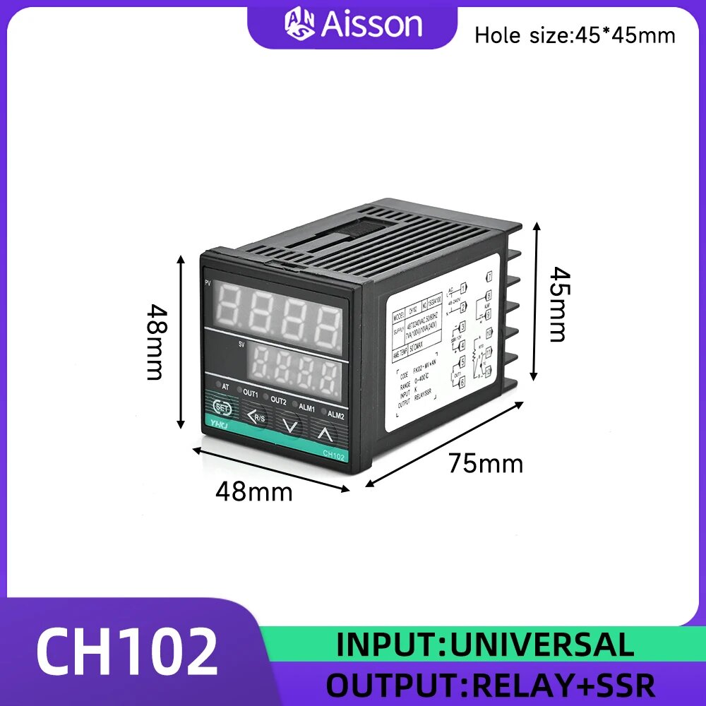 Терморегулятор CH902, цвет CH902, универсальный вход, Relay+SSR — фото 1