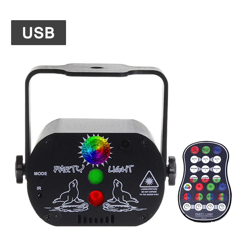 Мини диско светильник лазерный USB Powered