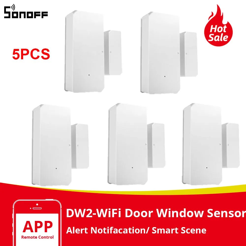 SONOFF DW2-WiFi комплект 5шт. датчик открытия двери/окна — фото 1