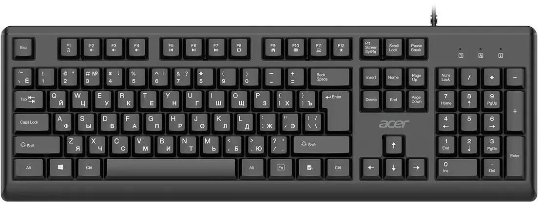 Клавиатура Acer OKW501 черный USB Multimedia (ZL. KBDEE.01U) кабель 1.8м