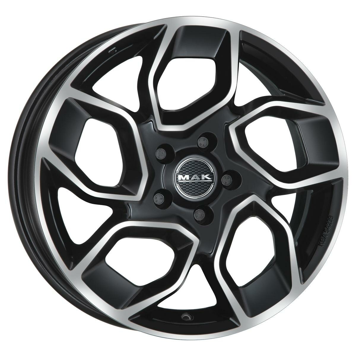Диск автомобильный литой MAK Express 18x7.5 5x120 et50 dia65.1 Чёрный глянцевый с полированной лицевой частью