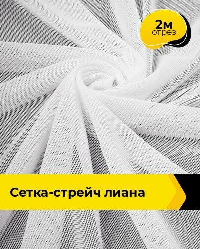 Ткань сетка стрейч для шитья и рукоделия 2 м*150 см, цвет белый