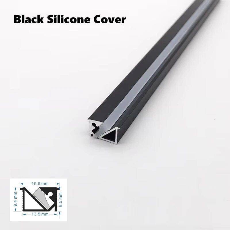 Линейная светодиодная лента с алюминиевым профилем для встроенных шкафных светов с наклонным освещением под 45 градусов, свет для полок гардероба, стриповая лампа для полок