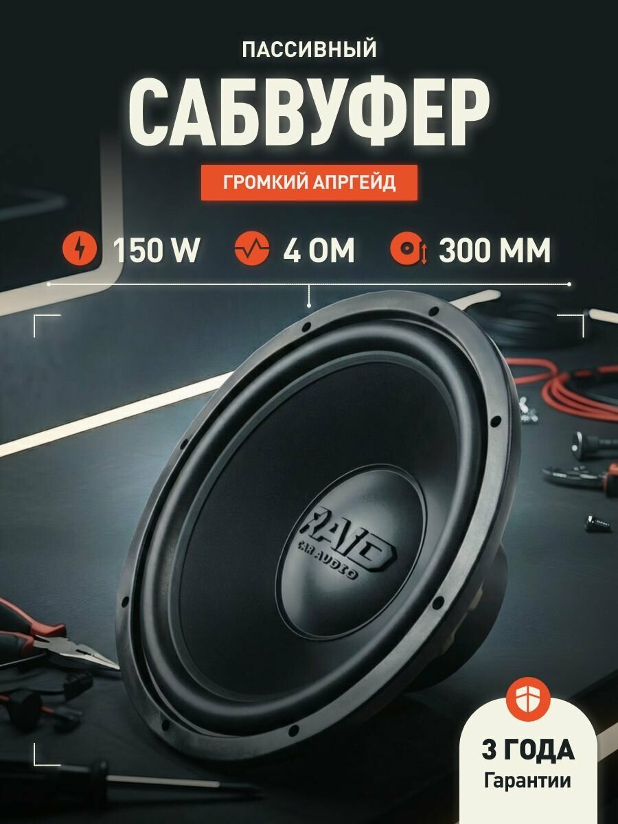 Сабвуфер для автомобиля 12" (30 см) AMP RAID 150 124
