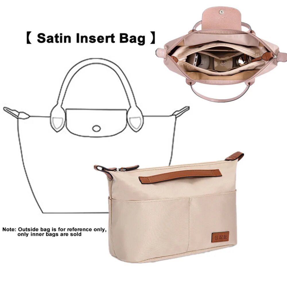 Органайзер для Longchamp Le Pliage S, бежевый, 23x14x9см