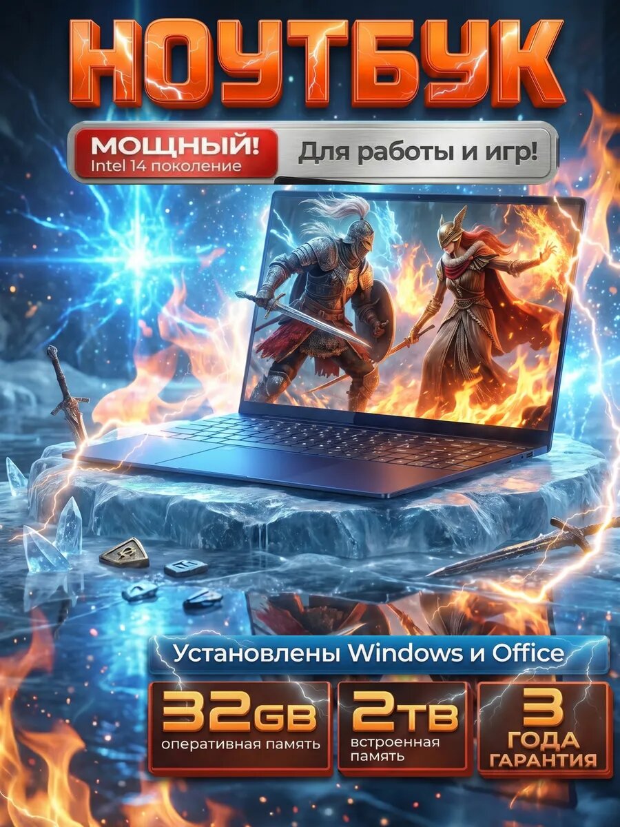 Ноутбук Intel Core i9-14900HX, 32GB RAM, 2048GB SSD, 2026 + Office