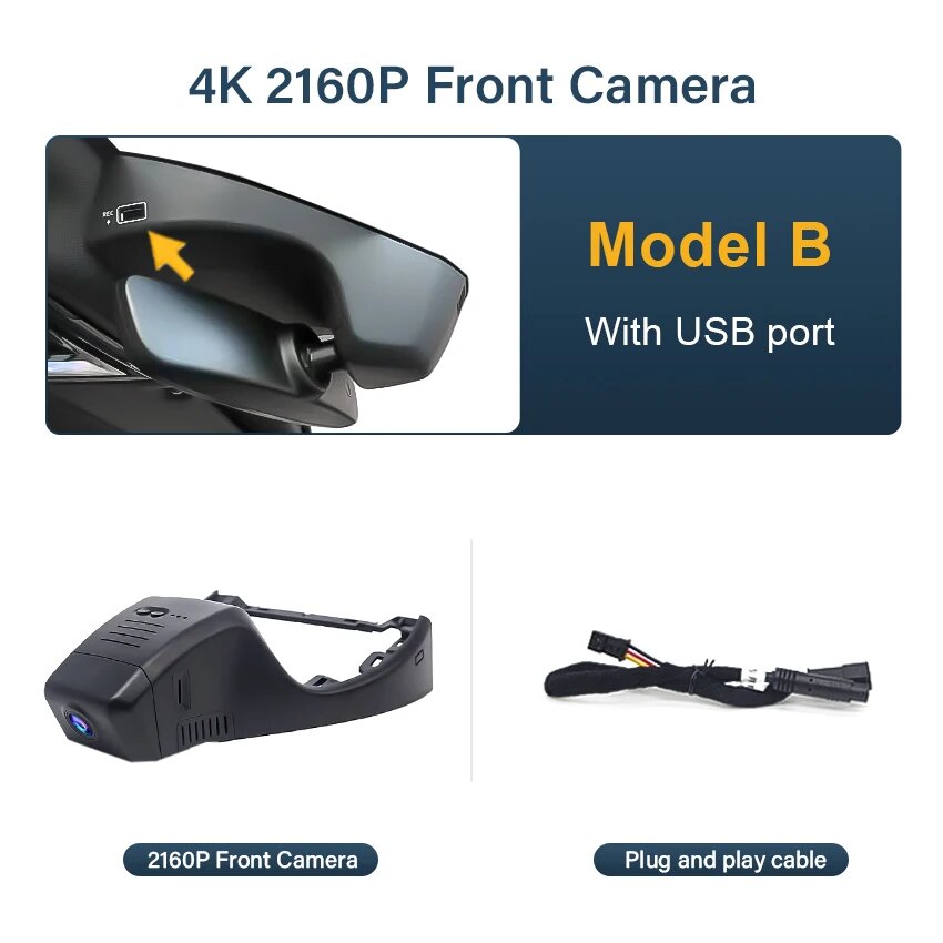 Автомобильный видеорегистратор 4K 2160P Model B для VW ID.4