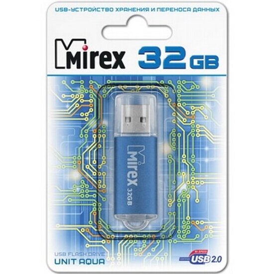 Флэш накопитель Mirex 32 Гб UNIT AQUA USB 2.0 (13600-FMUAQU32)