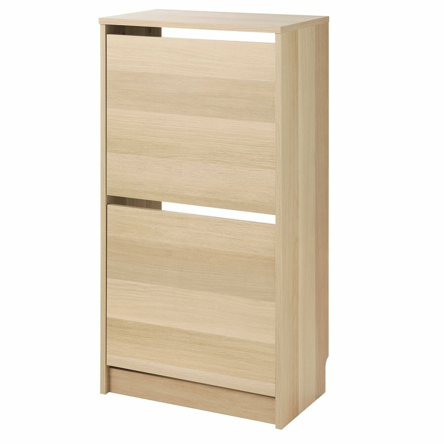 Обувница 2 отделения IKEA BISSA цвет имитация дуба, 49x28x93 см 705.302.18