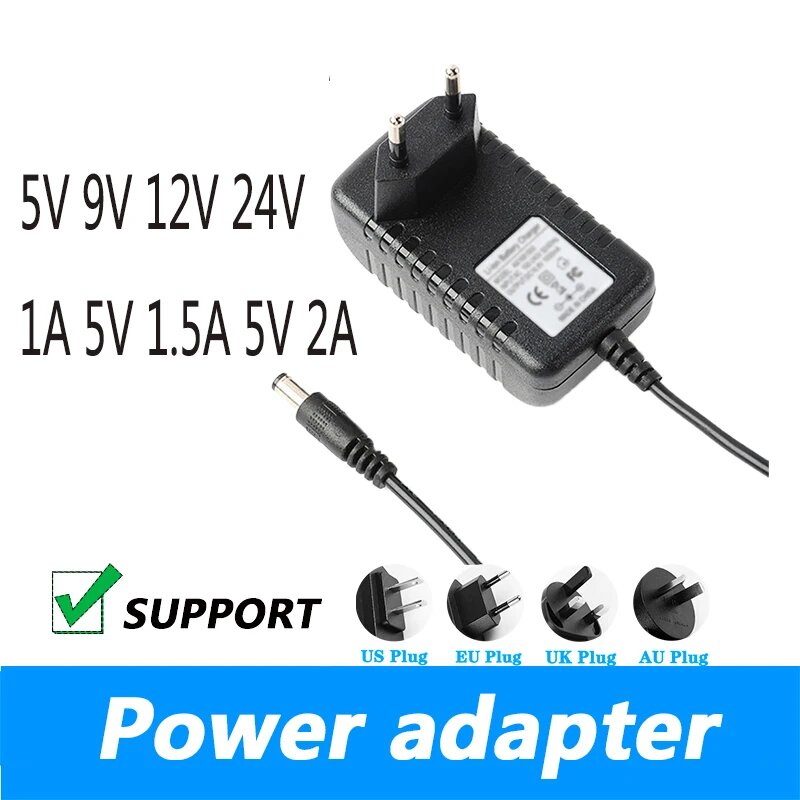 Трансформатор питания 12V 2A черный, EU