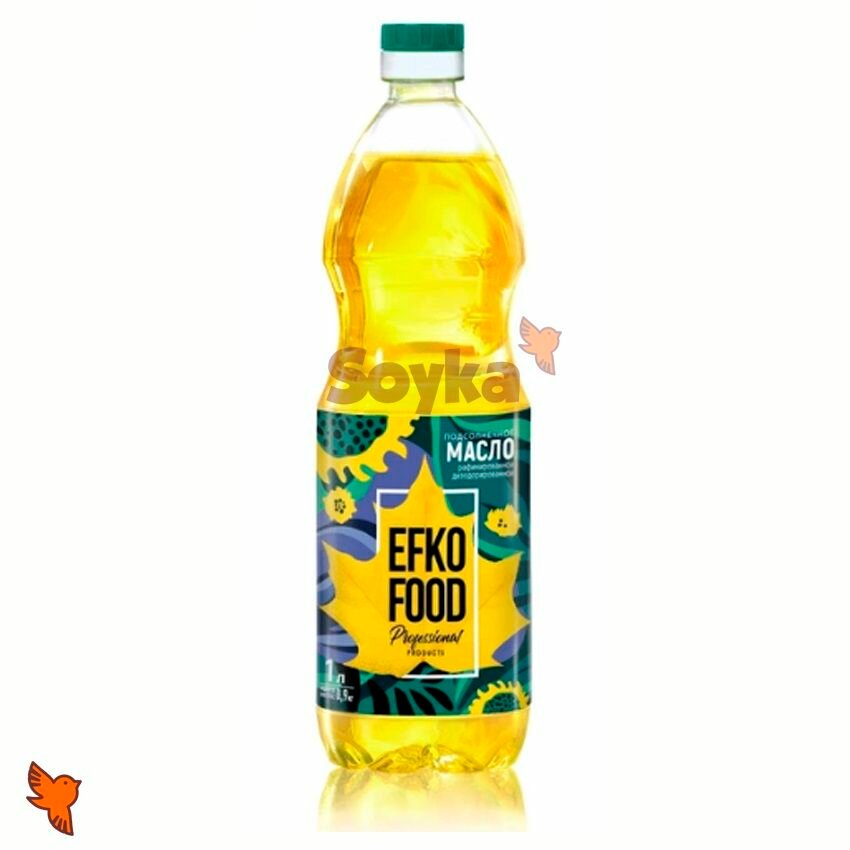 Масло подсолнечное рафинированное Efko food, 1л