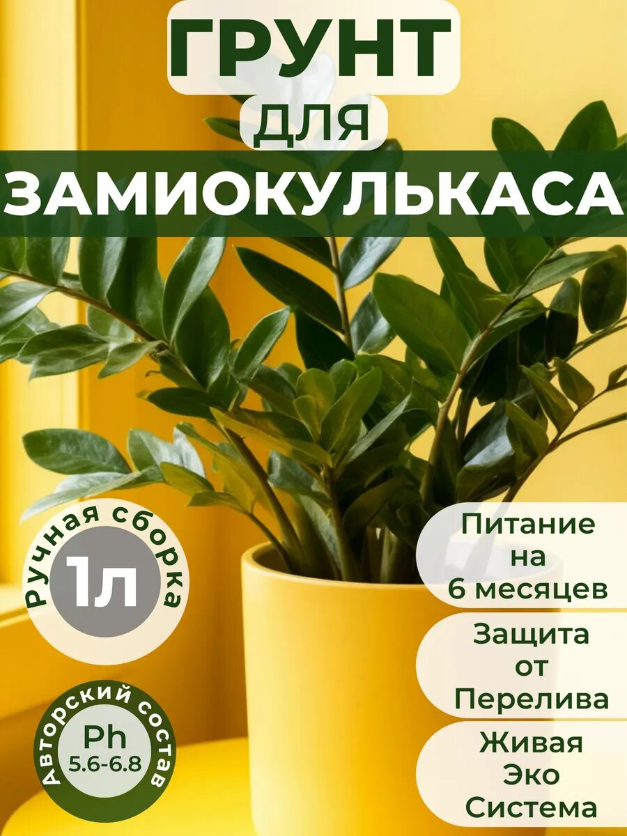 Готовый авторский грунт для Замиокулькаса, премиум 1 литр