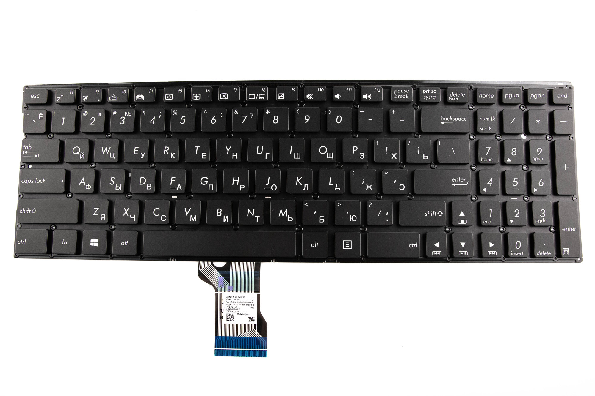 Клавиатура для Asus UX560UA p/n: NSK-WH701, 9Z. ND2BU.701, 0KNB0-662WUS00, 1730DA000F0BL
