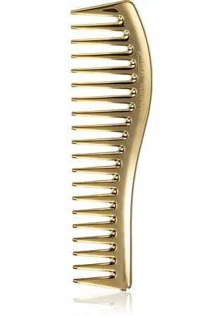 Гребень педикулицидный Janeke Gold Line Wavy Comb для нанесения геля, 18.5 x 5 см, золотой