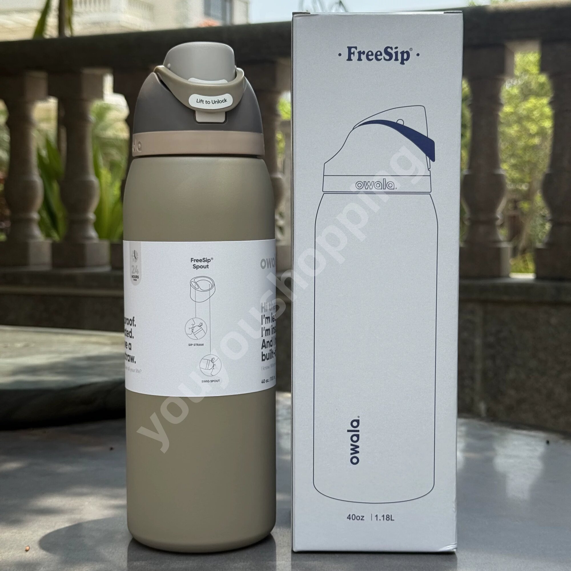 Owala FreeSip 40oz термос с трубочкой из нержавеющей стали - Землистый для повседневной надежности
