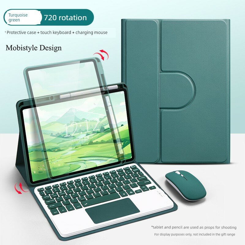 Чехол с сенсорной клавиатурой для Huawei MatePad Pro 12.2 дюйма, мышь и стилус - Сапфирово-зеленый