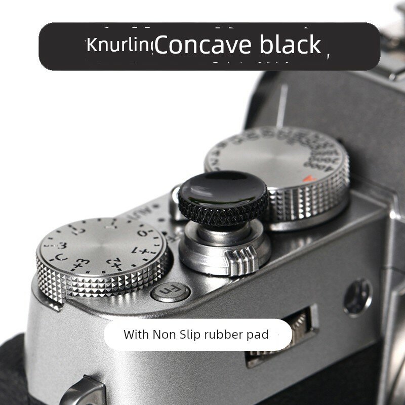 Рифленая кнопка затвора для камер Nikon и Fujifilm, черный цвет с противоскользящим кольцом, премиум-пластик
