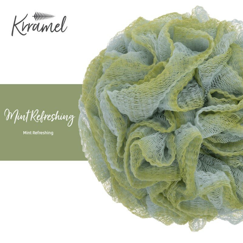 KRRAMEL Мягкий двойной спонж с текстурой - Мятная свежесть для бережного отшелушивания