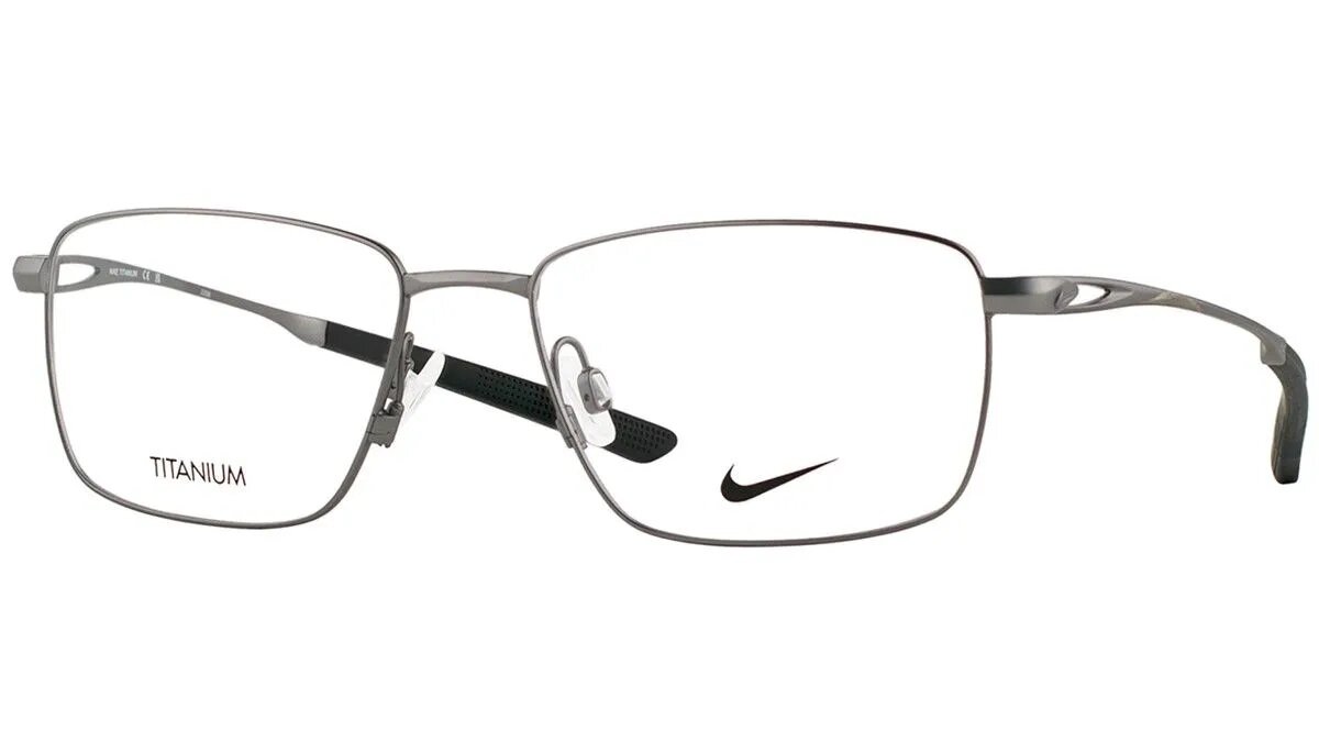 Оправа NIKE 6045 001, для мужчин, полуободковая , прямоугольная, титан, чёрный