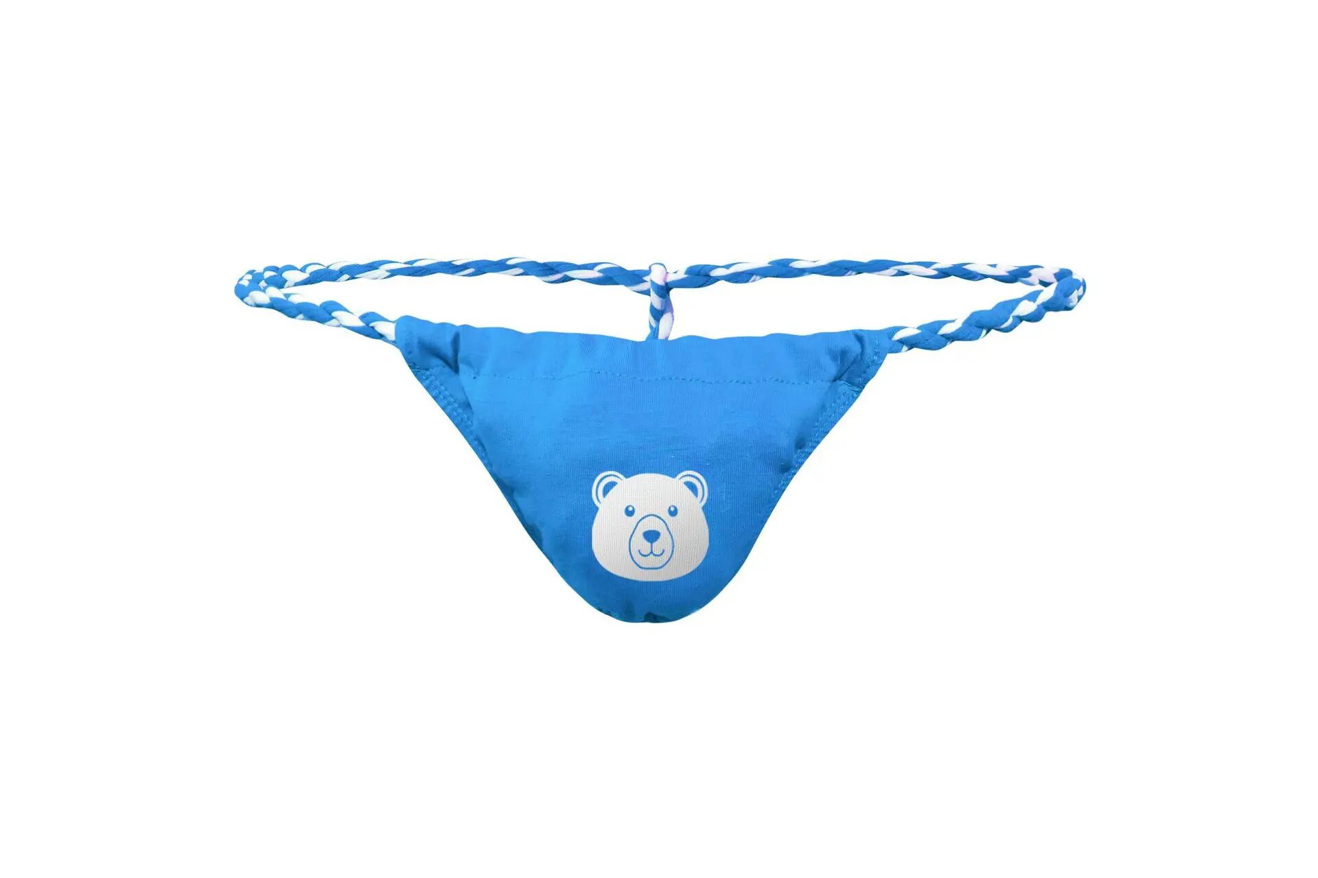 Мужские стринги синие Cute Bear Paw XL