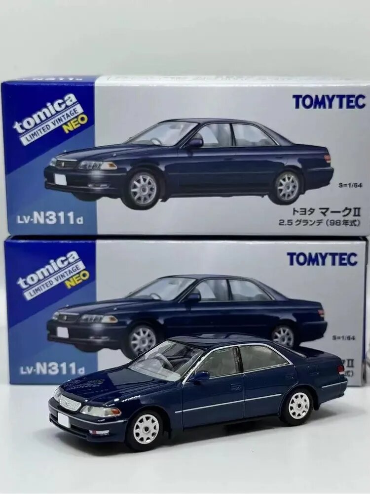 Машинка Tomytec Tomica TLV 1/64 LV-N311d Toyota MARK II blue 202503 Die-cast Alloy Car Model Collection Toy Gift