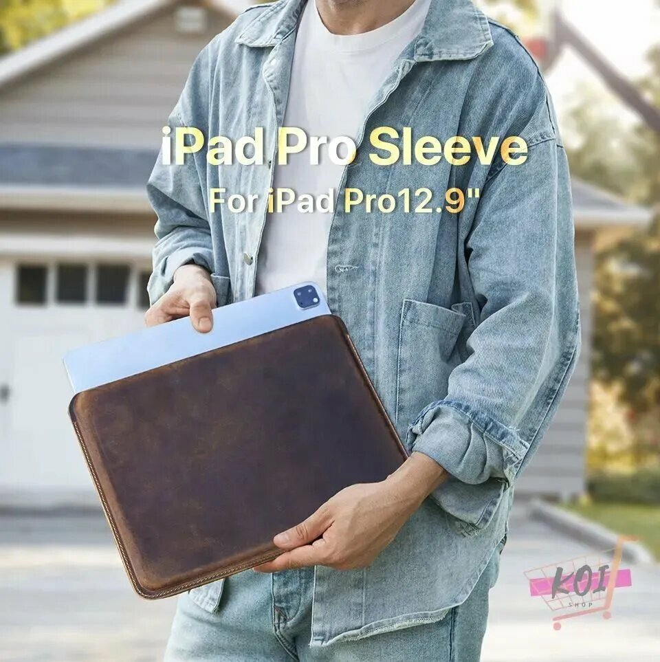 Кожаный чехол для iPad Pro 12.9" с защитой