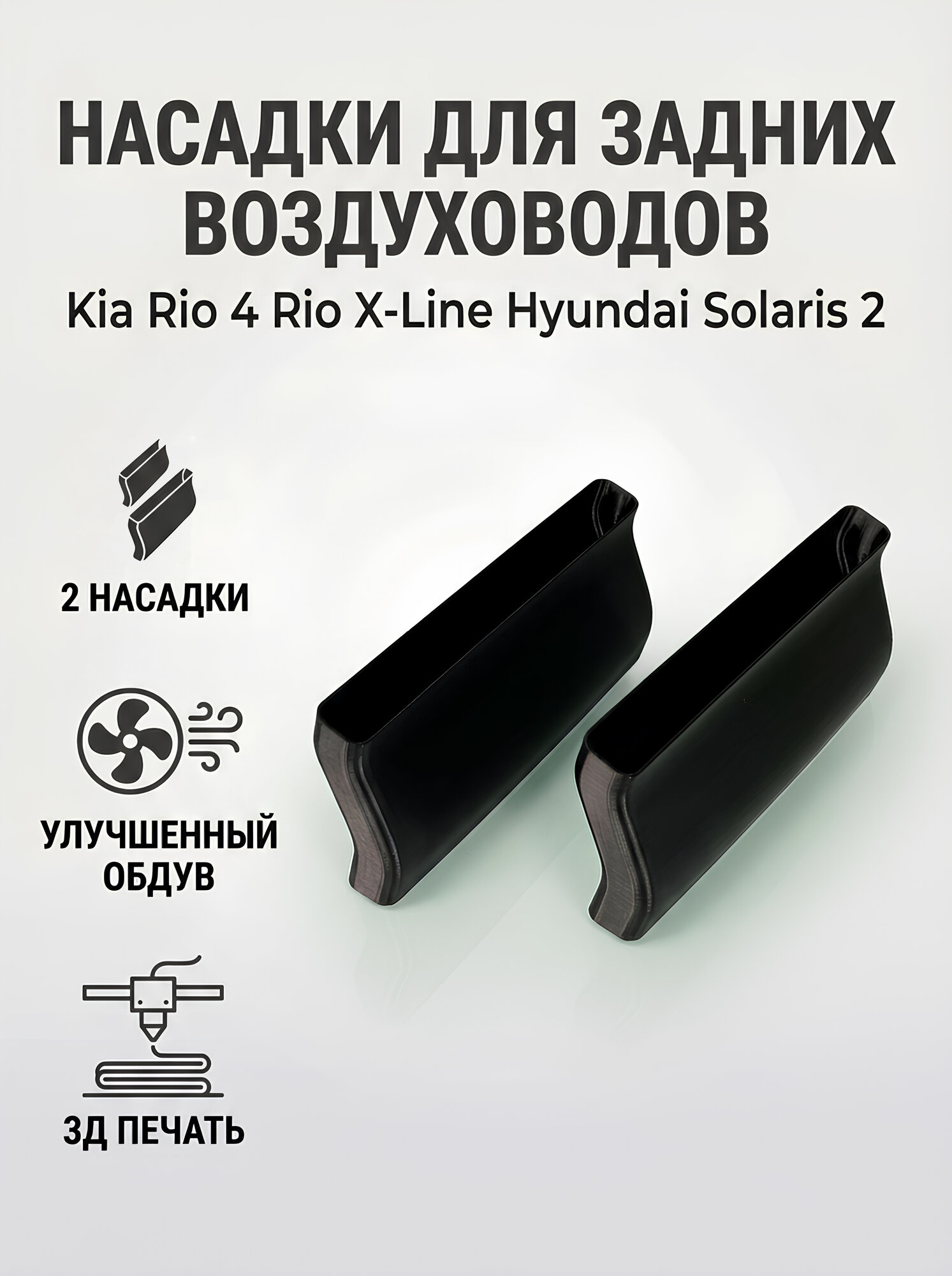 Насадки для задних воздуховодов Kia Rio 4 Rio X-Line Hyundai Solaris 2