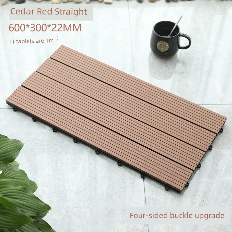 30X60 см._Пластиковая древесина с прямой текстурой, кедрово-красный