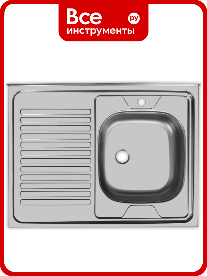 Мойка UKINOX STD800.600 нержавеющая сталь матовая накладная прямоугольная форма с левым крылом