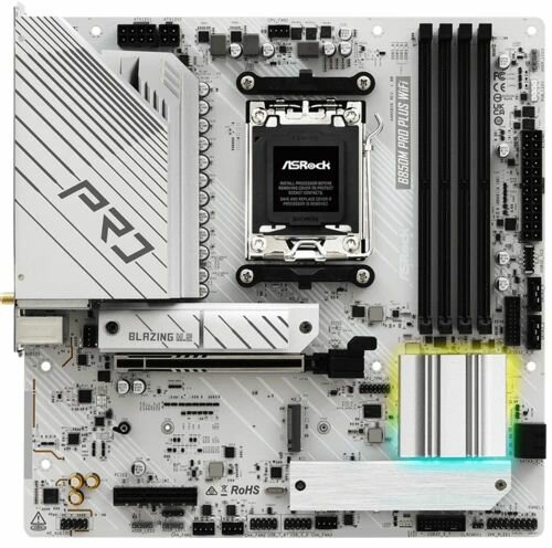 Материнская плата ASRock B850M Pro Plus WiFi - AM5, AMD B850, 4xDDR5-7200 МГц, 1xPCI-Ex16, 3xM.2, Micro-ATX