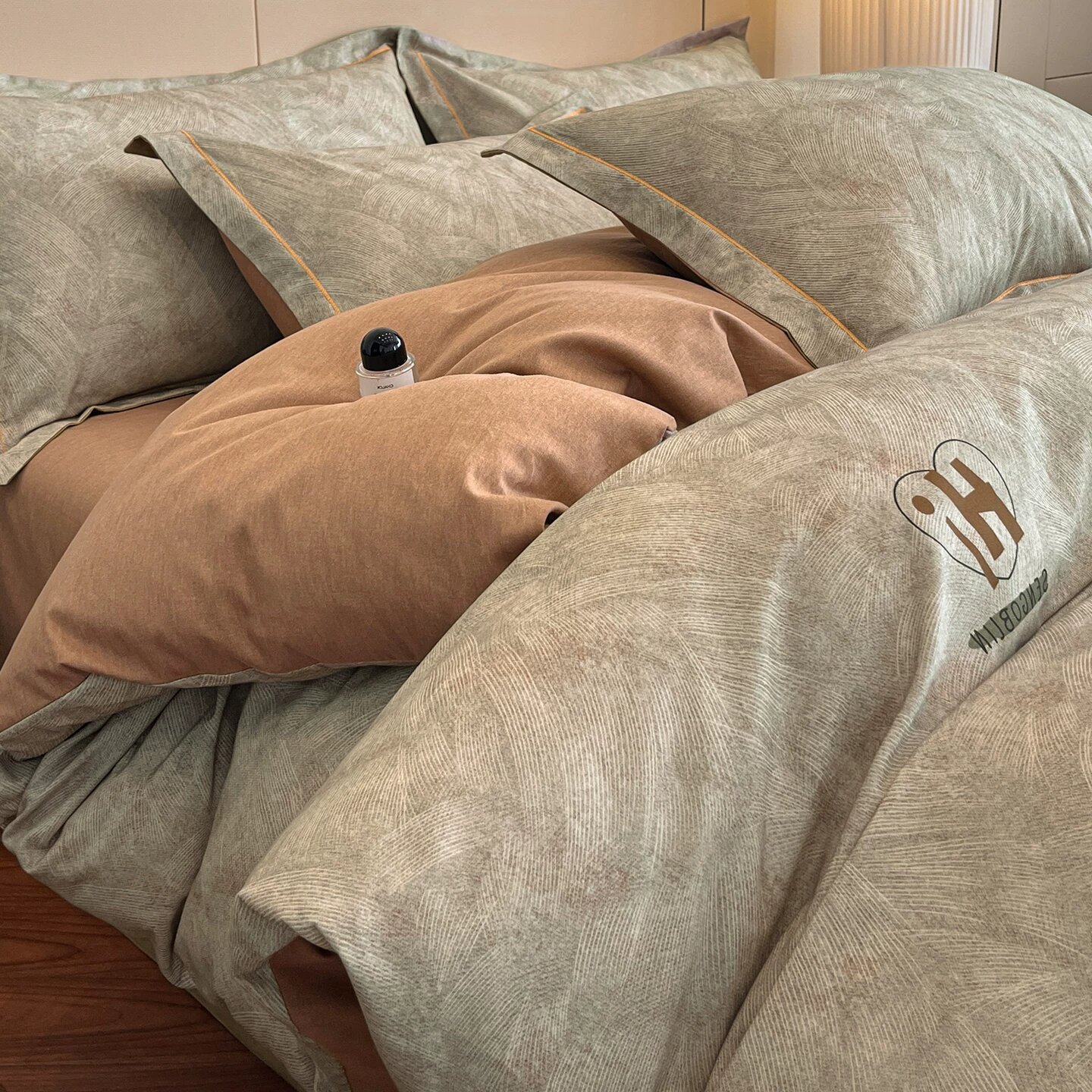 Комплект постельного белья Herrani Home Textiles 2025: новый, из 100% утолщенного хлопка с начесом, четырехкомплектный,
