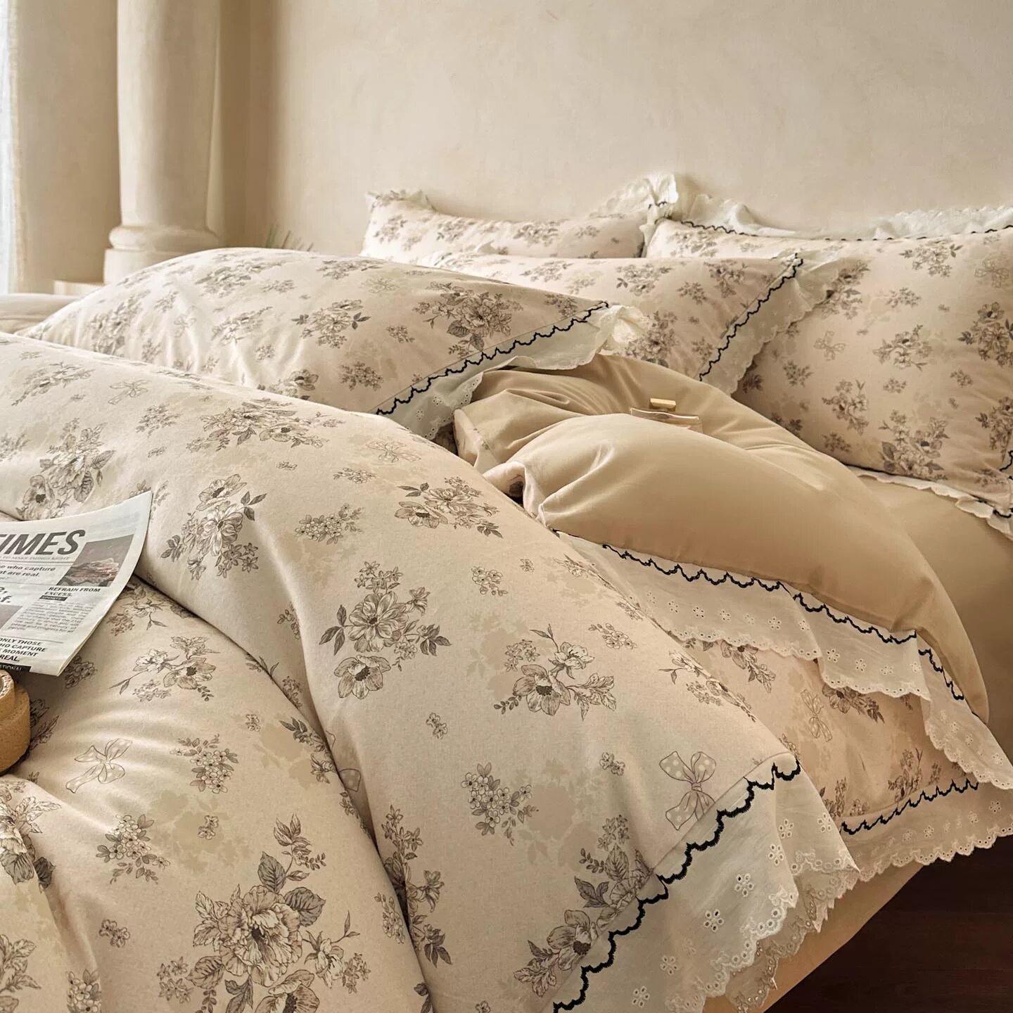 Комплект постельного белья Herlani Home Textiles 2025: новый утолщенный комплект из 100% хлопка с начесом, четыре