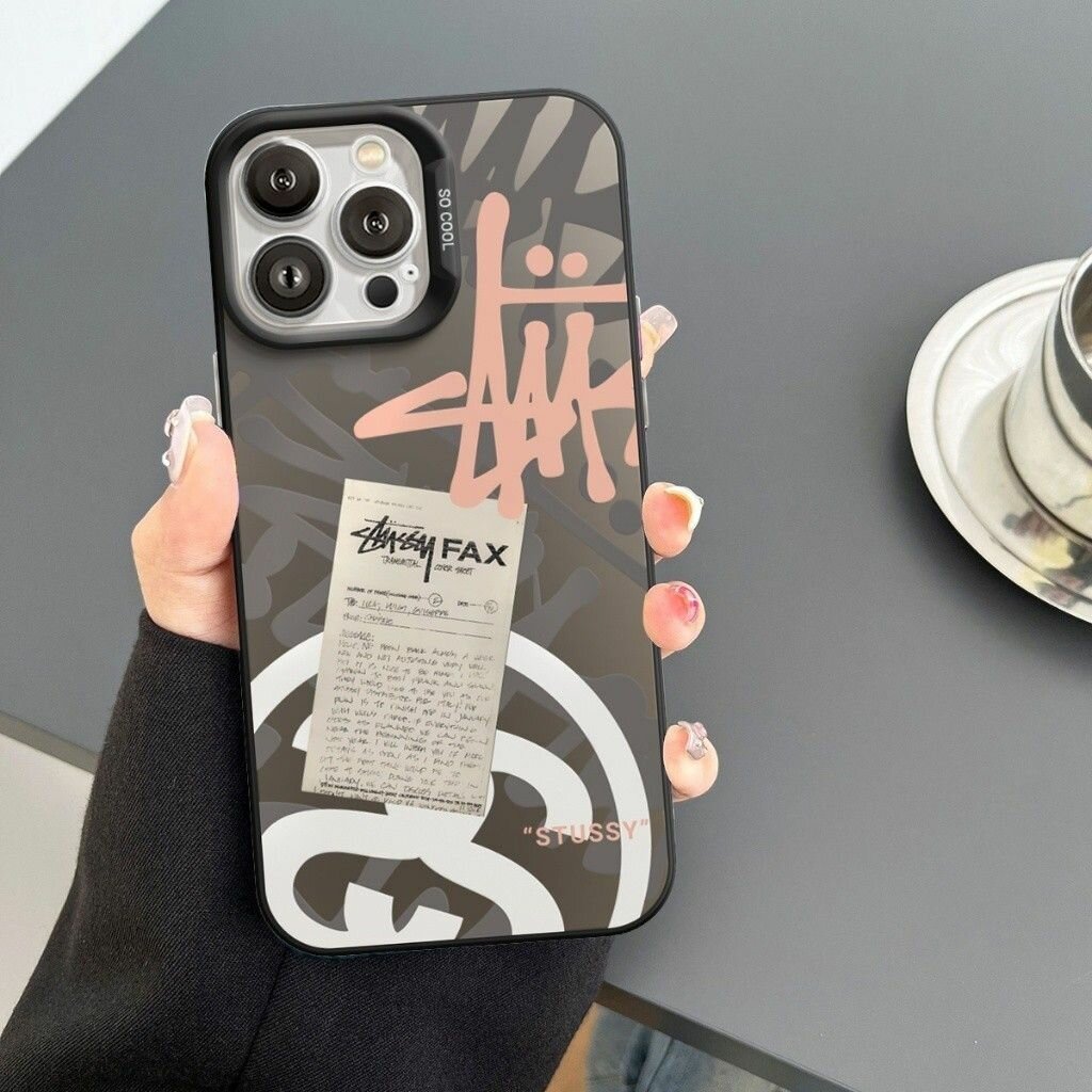 Чехол на Самсунг A36/A56 / SAMSUNG A36/A56 Черный Уличный чехол с принтом Stussy силиконовый противоударный