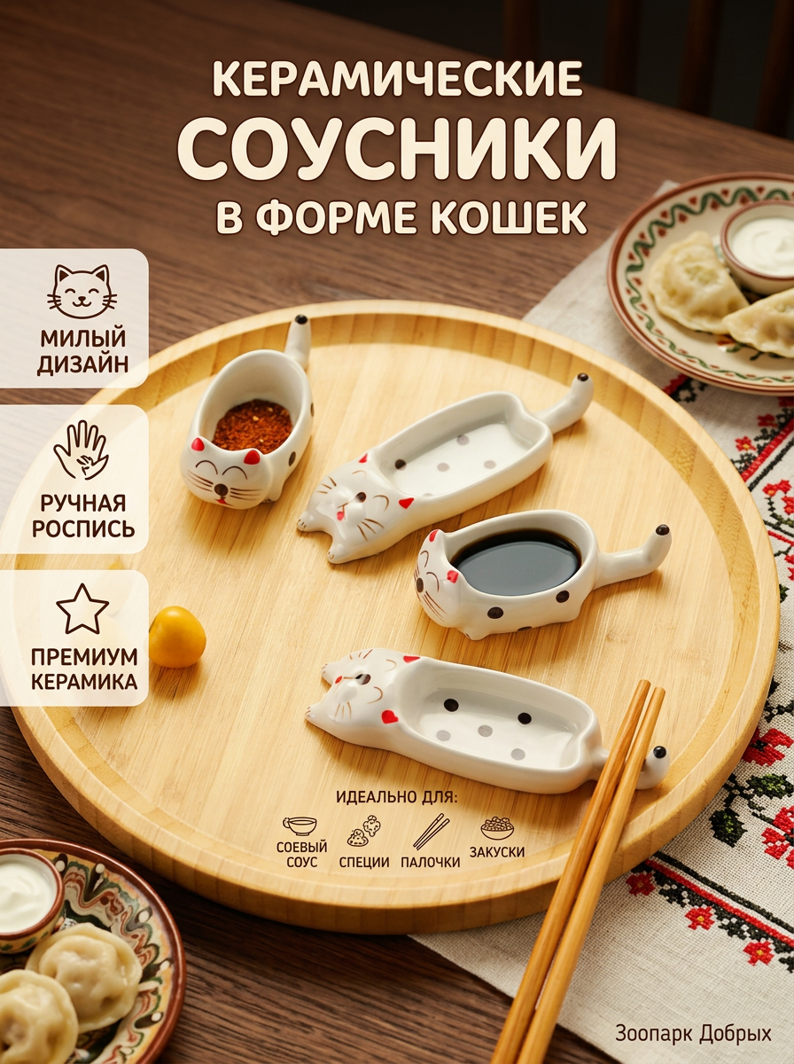 Керамические соусники, Соусник с ручкой керамический классический стиль, для кухни и сервировки стола 1 шт