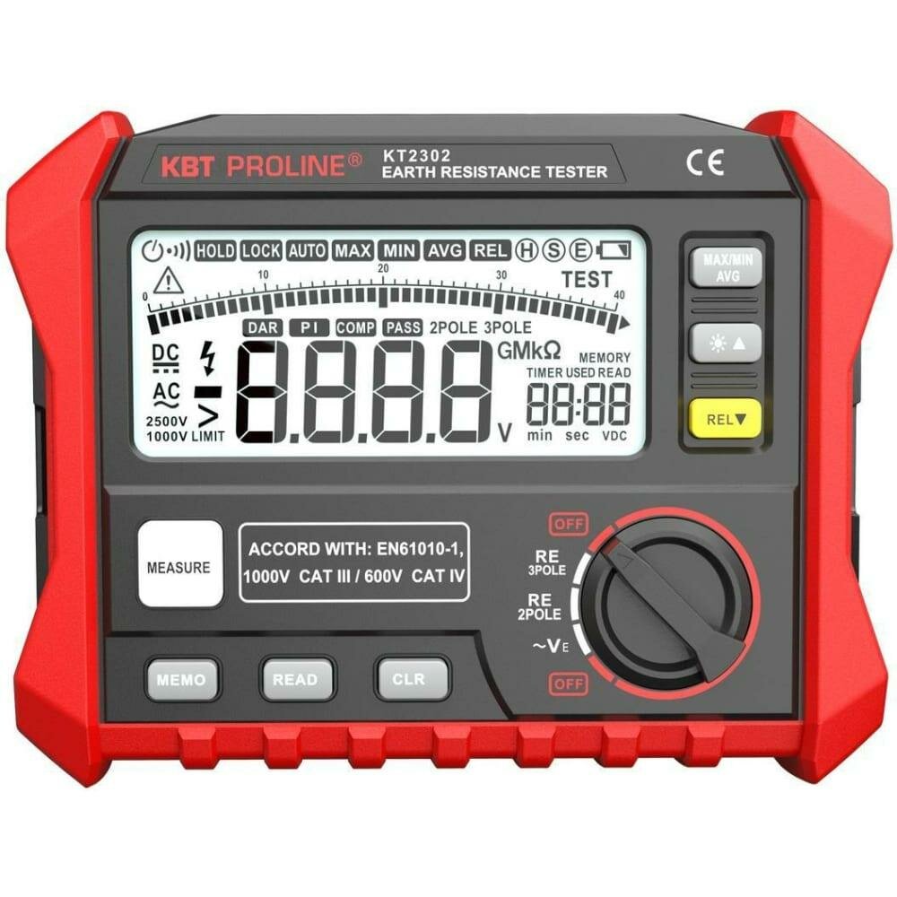 КВТ Измеритель сопротивления заземления цифровой KT 2302 PROLINE 87240