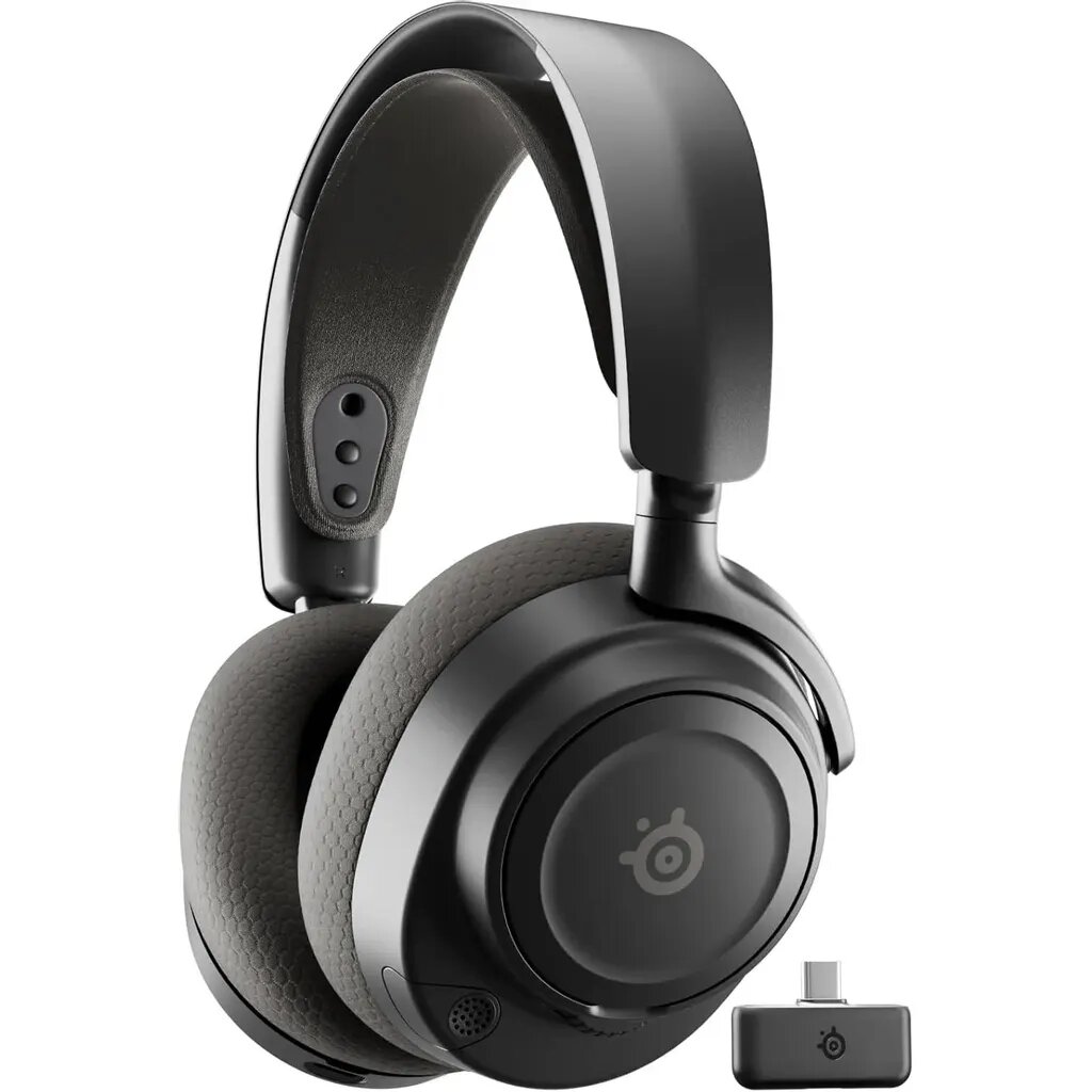 Гарнитура игровая SteelSeries Arctis Nova 7 Gen 2, для компьютера и игровых консолей, мониторные, Bluetooth/радио, черный [61730]