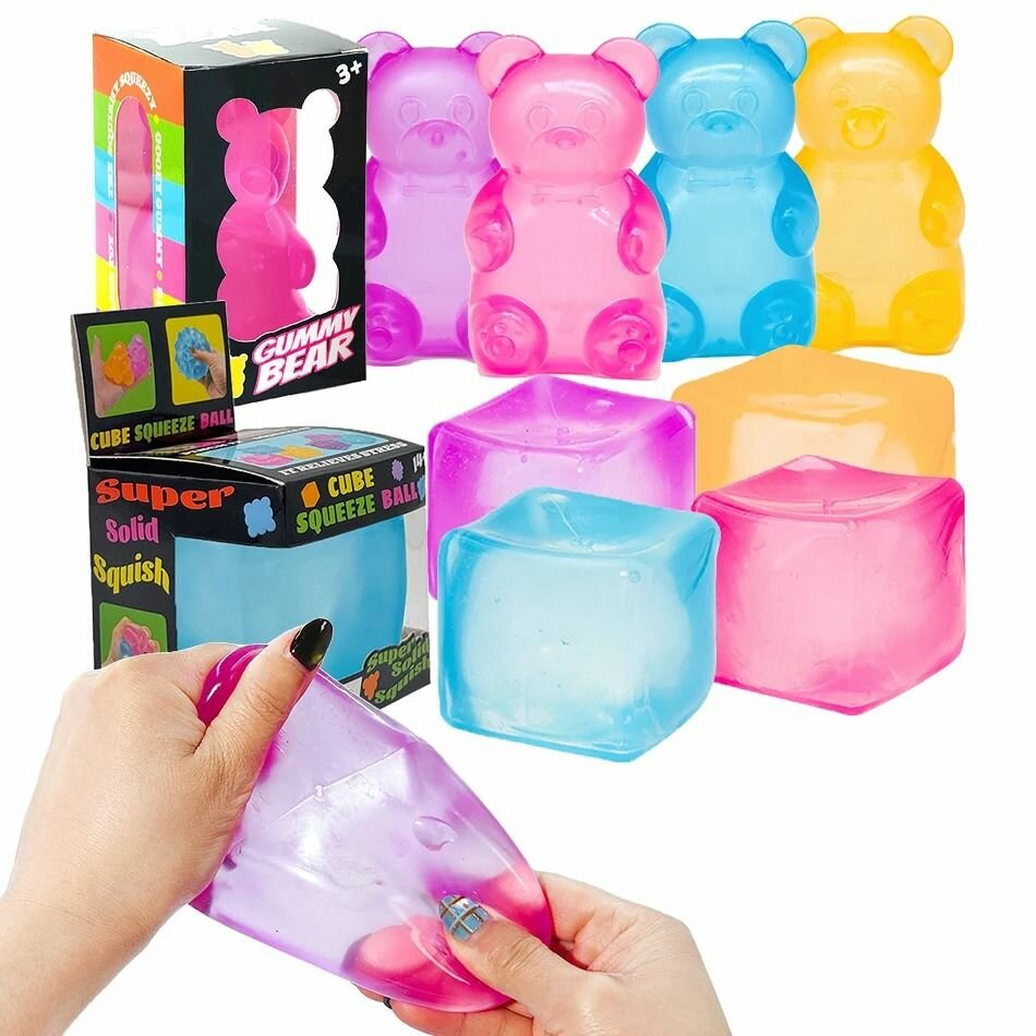 8 см Милый игрушка для сенсорного восприятия Gummy Bear с желеобразным наполнителем, медленная отдача, снимает стресс и помогает облегчить тревожность.