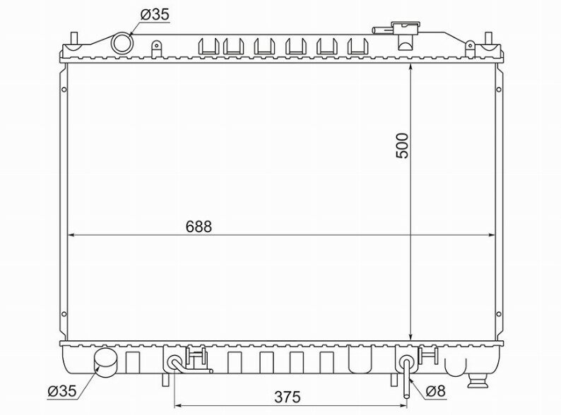 Радиатор SAT NS0011-E50 Nissan Terrano 95-02 / Elgrand 97-10
