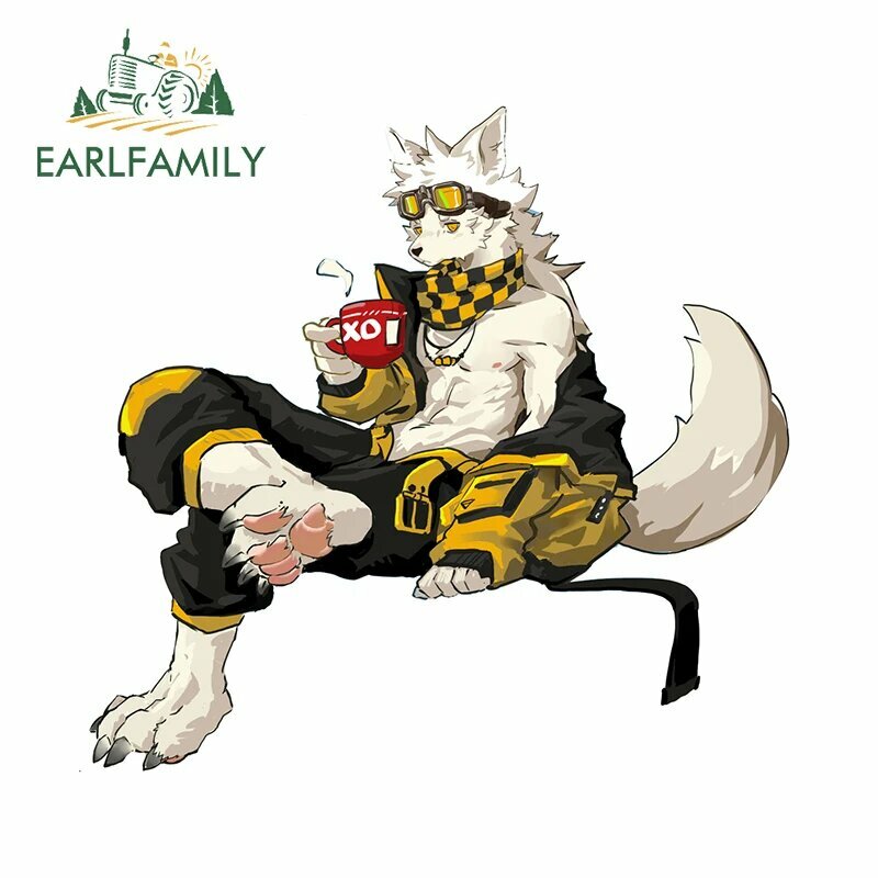 EARLFAMILY 13 см x 12,2 см пушистые наклейки с изображением тигра и оленя, индивидуальные волчьи хвосты, оригинальные автомобильные аксессуары, солнцезащитный крем, наклейка для скейтборда