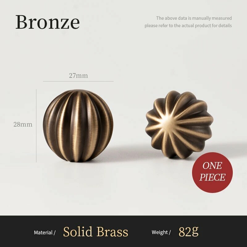 Сантая Антикварные латунные ручки Knob-27mm