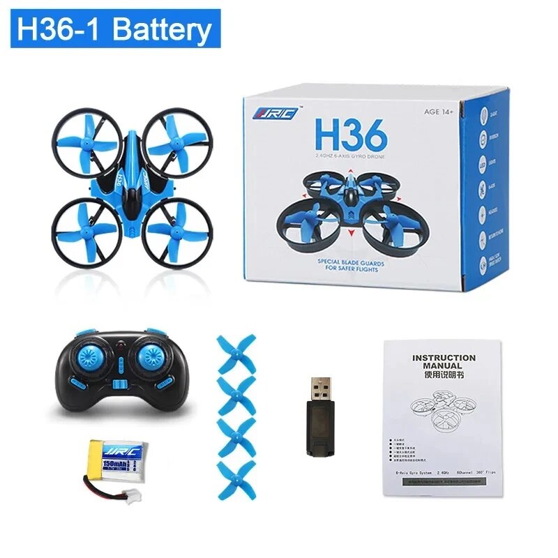Радиоуправляемый дрон H36 Blue New 3 в 1