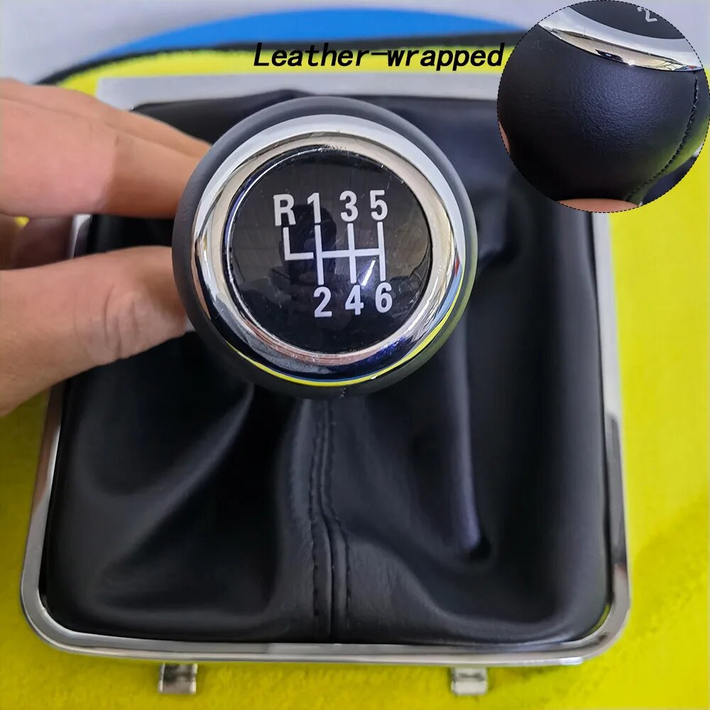 Ручка КПП кожаная 6-ступенчатая для VW Passat B6 2005-2010