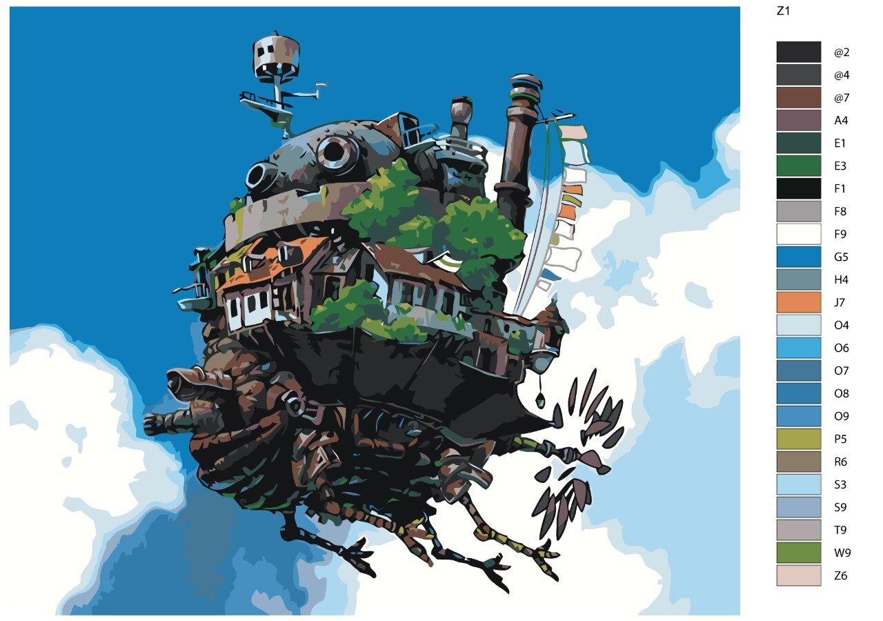 Картина по номерам Z1 "Ходячий замок", 40x50 см
