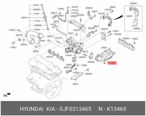 Гайка м24 Hyundai / Kia (Mobis) 0JF0313465