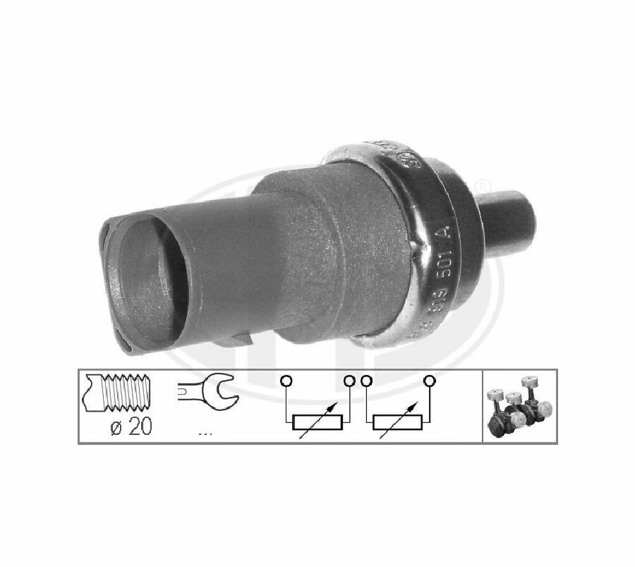 Датчик, температура ОЖ AUDI/VW 96-05, ERA, 330496