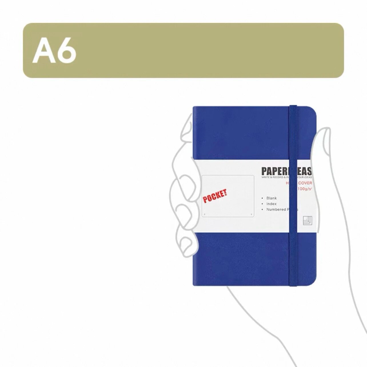 Блокнот А6 Paper Ideas, цвет E, в клетку