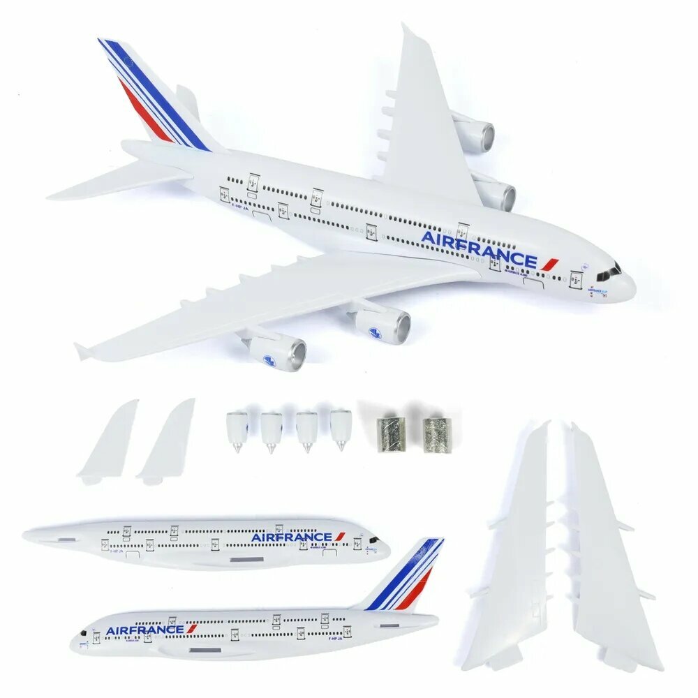 Сборная модель самолета Airbus A380 Air France, масштаб 1:280, пластиковый конструктор для детей и взрослых