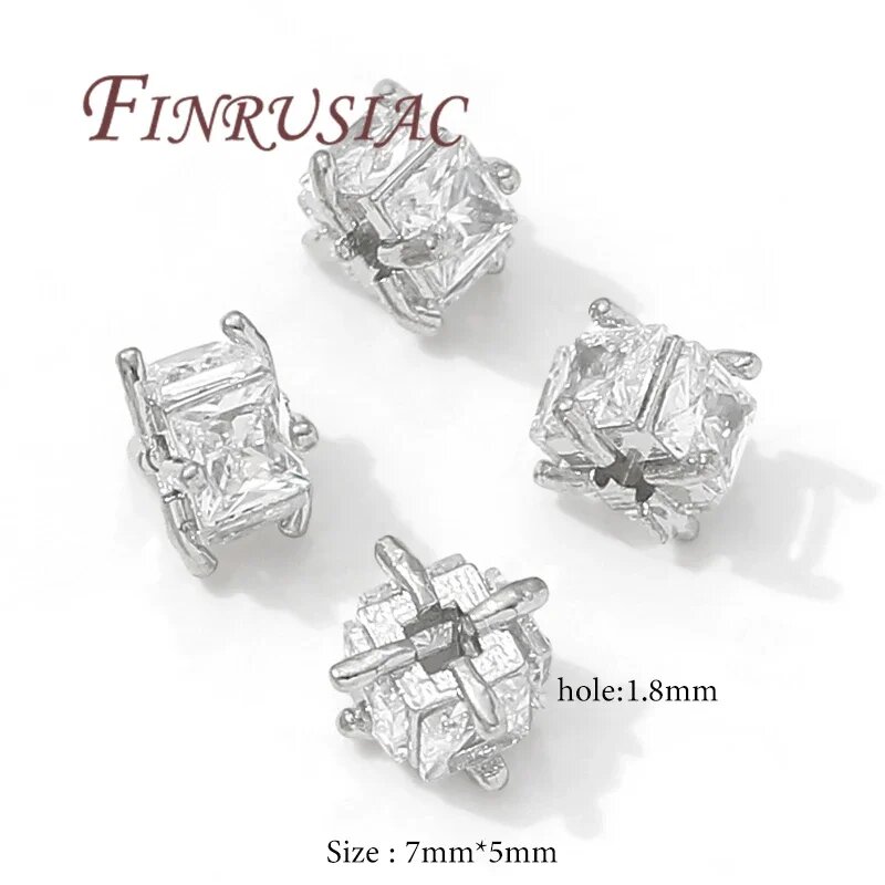Разделители для бусин FINRUSIAC позолоченные из латуни 4 Pieces, Rhodium Plated