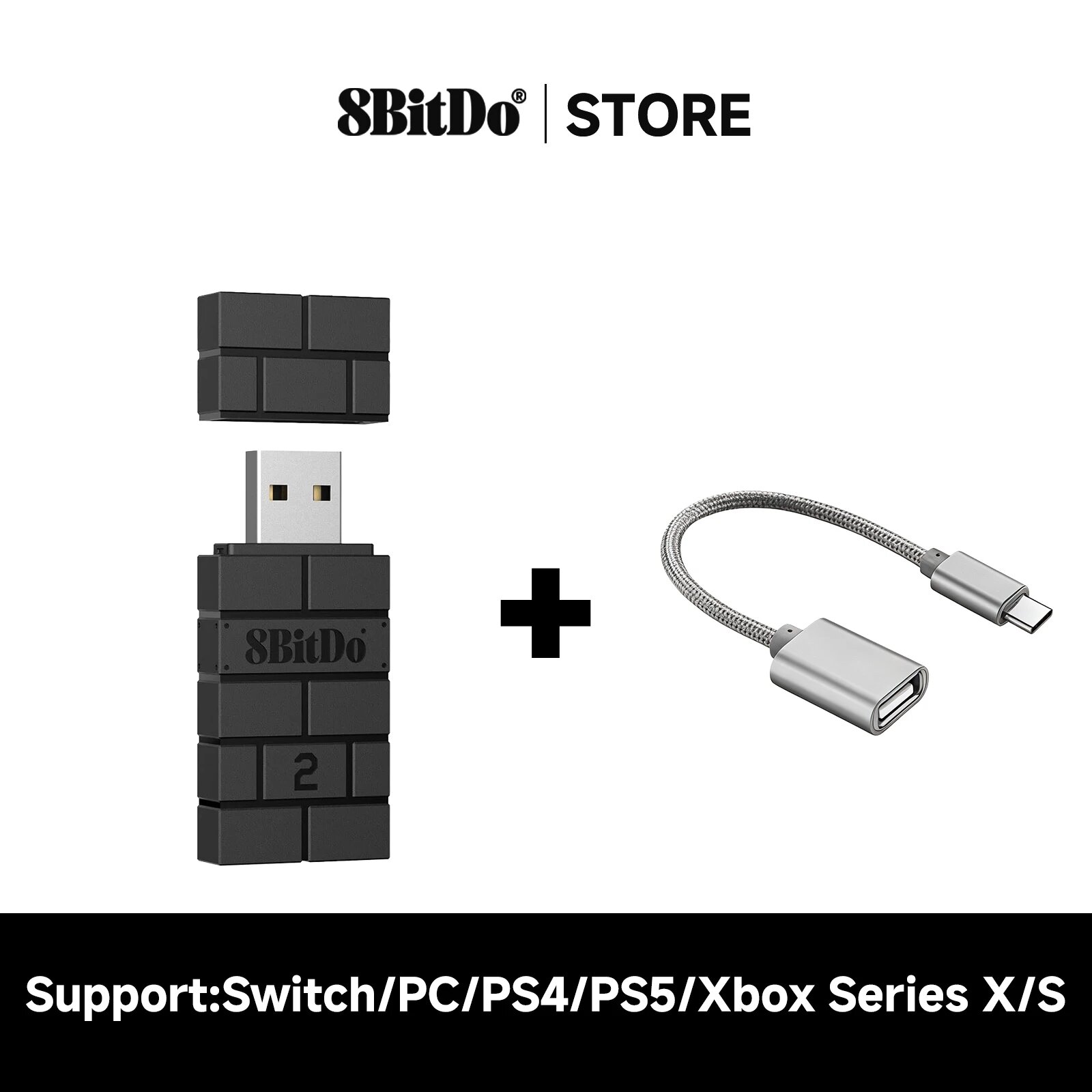 8BitDo адаптер беспроводной Black with Cable